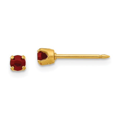 Inverness 24k Plated January Red Crystal Birthstone Earrings – Barclay ...